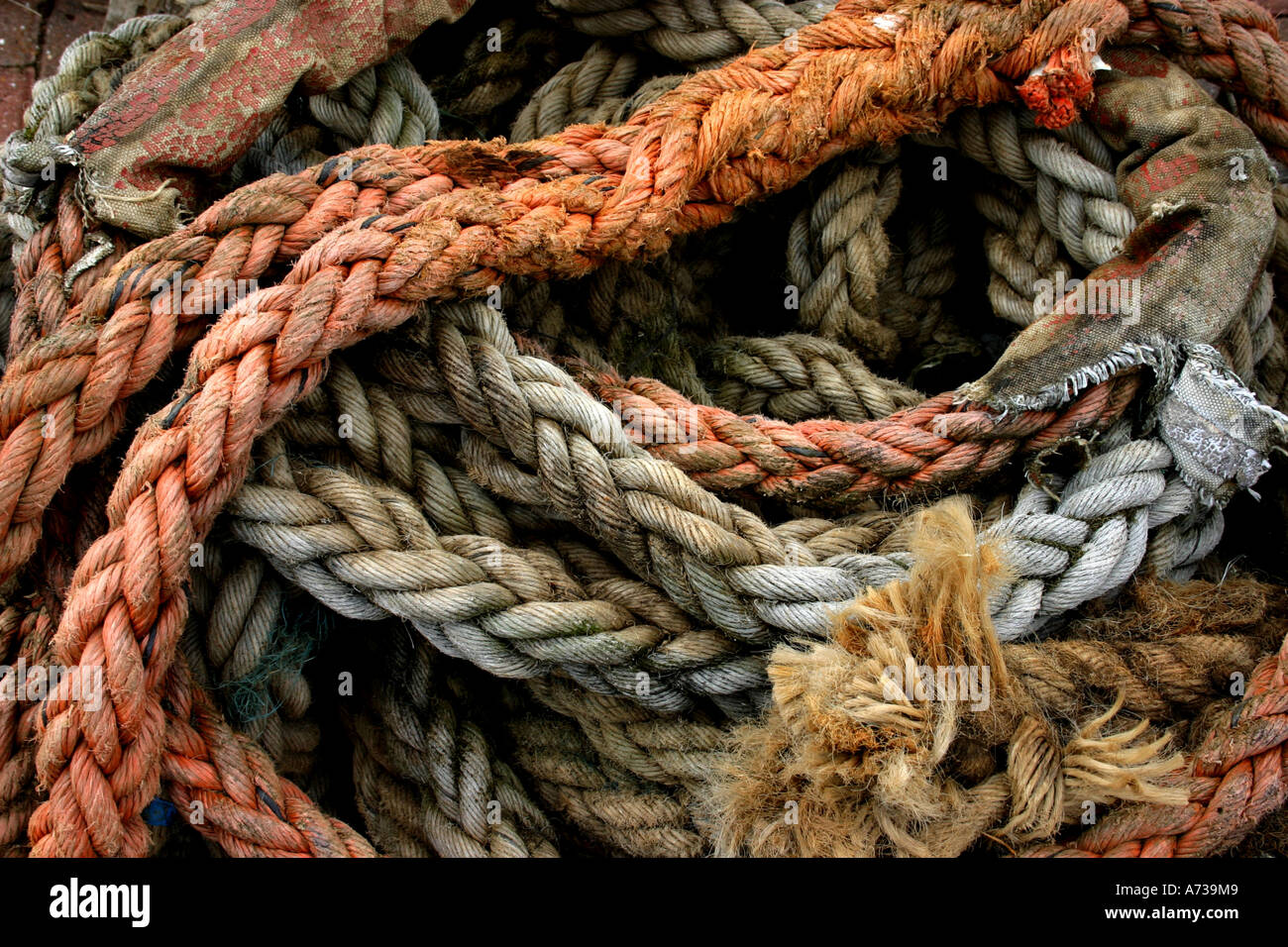 Old fishermens' ropes Stock Photo - Alamy
