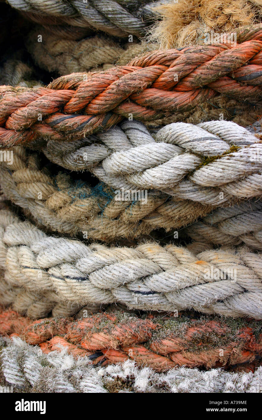 Old fishermens' ropes Stock Photo - Alamy