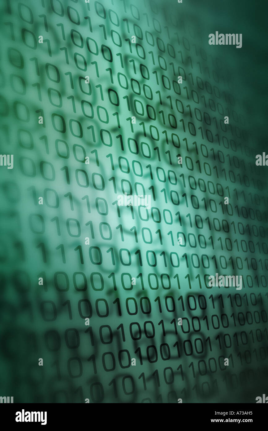 Streaming zeroes and ones Stock Photo - Alamy