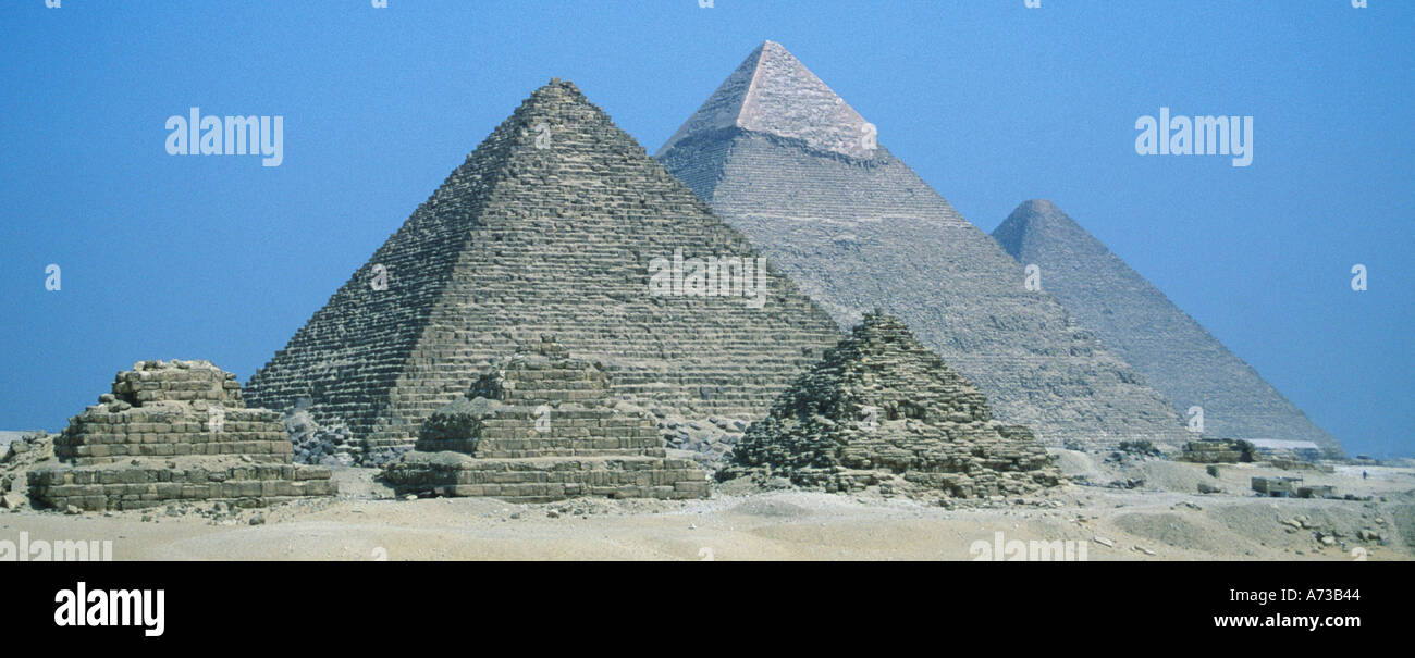 Egypt Cairo Giza Three Pyramids Stock Photo - Alamy