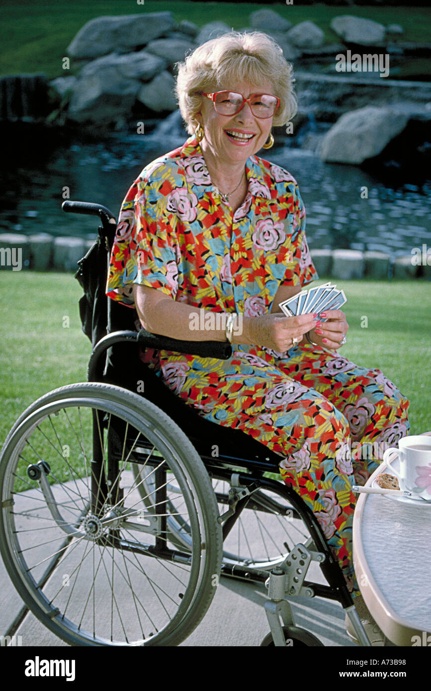 disabled woman in wheelchair in California America Stock Photo - Alamy