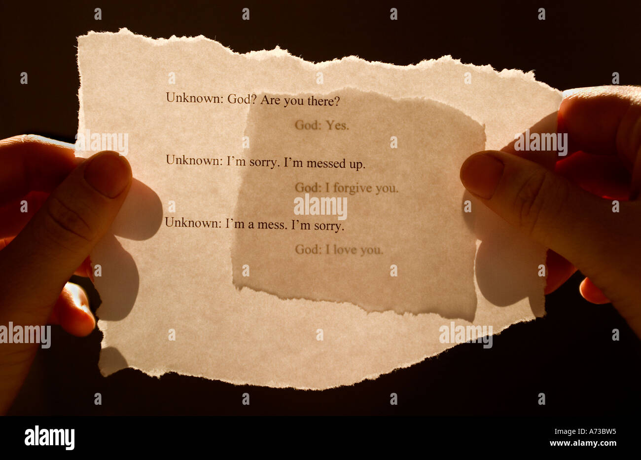 Message from God Stock Photo - Alamy