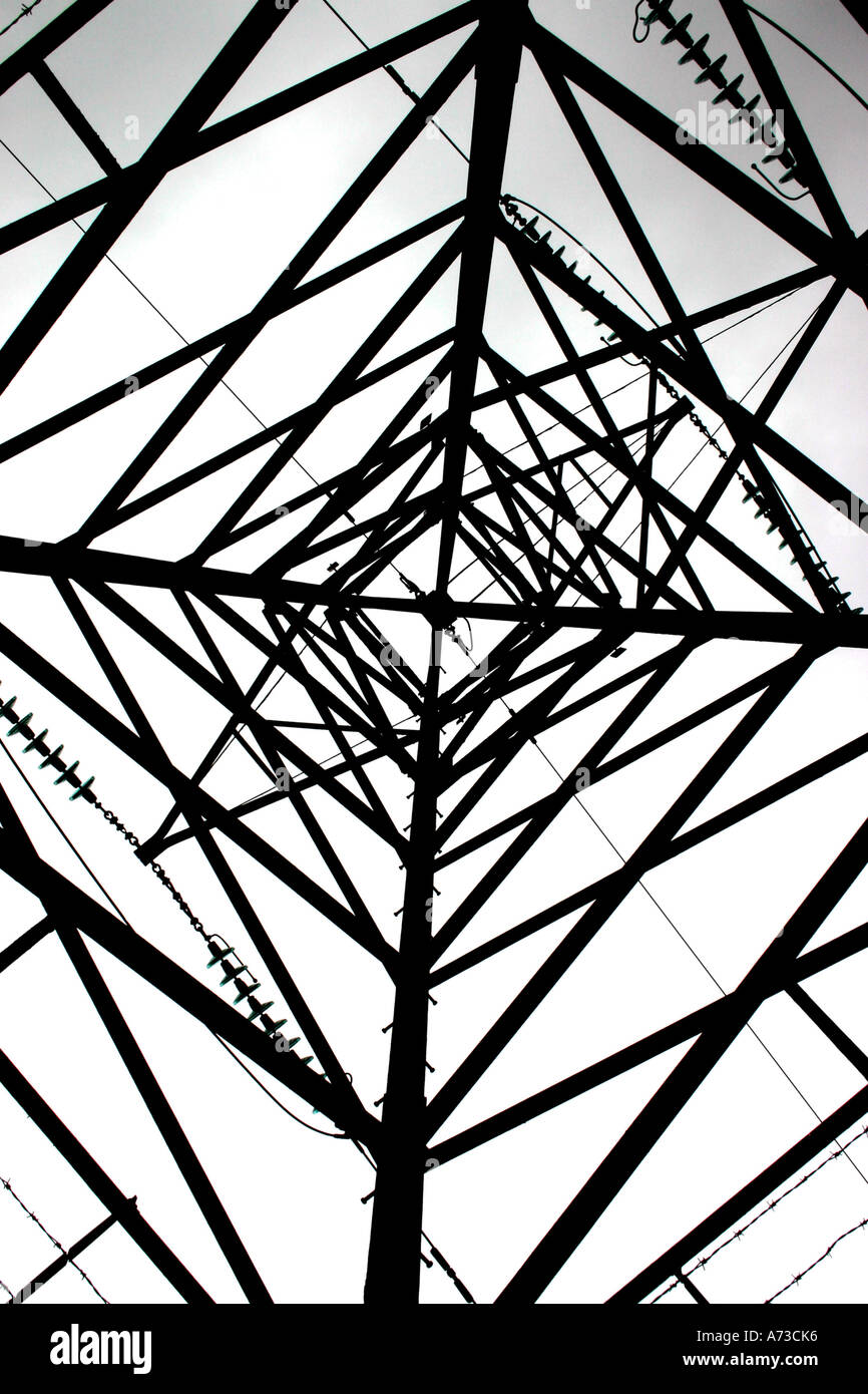 Abstract view of an electricity pylon Stock Photo - Alamy