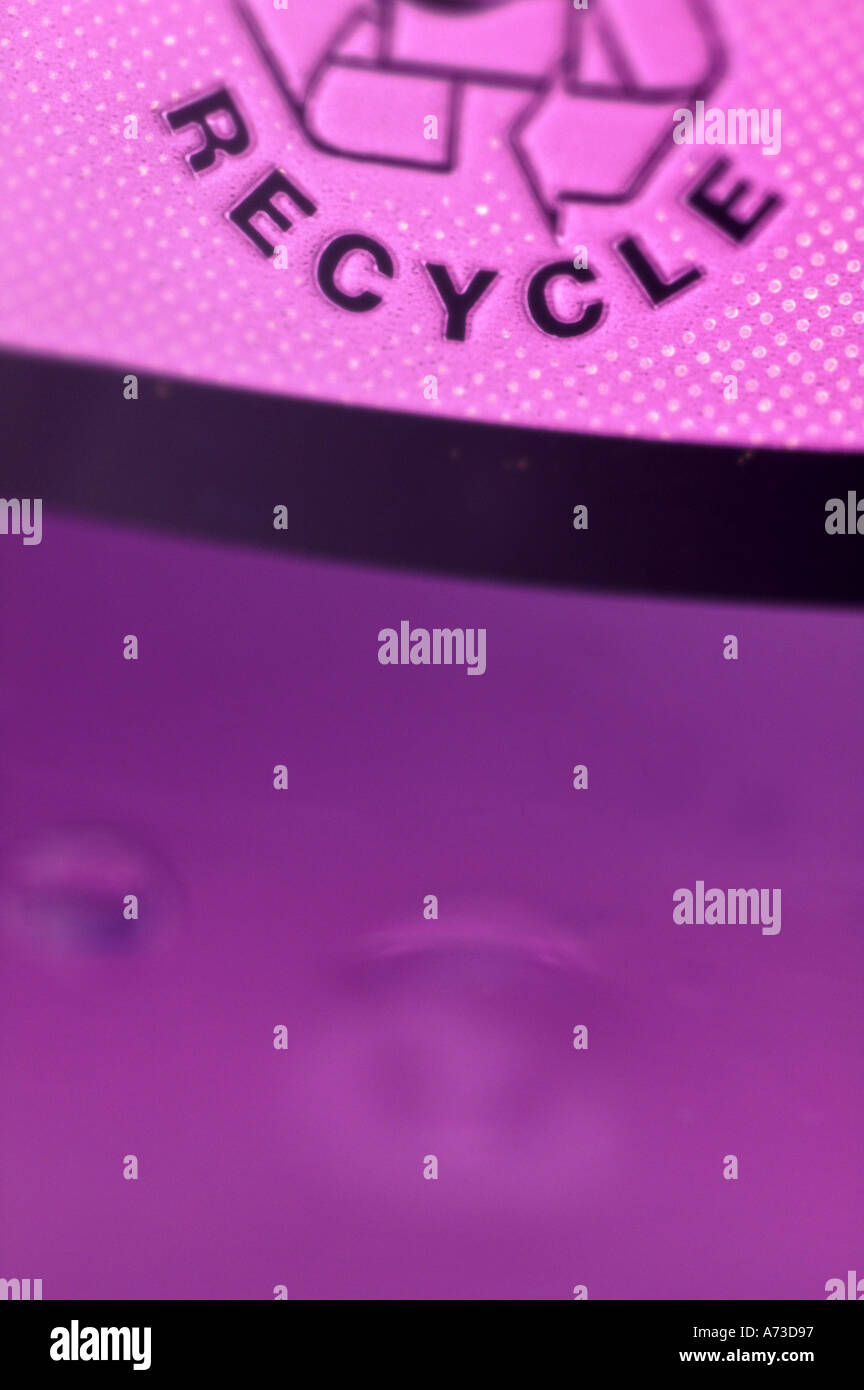 Signs sign recycle all capitals purple vertical Stock Photo - Alamy