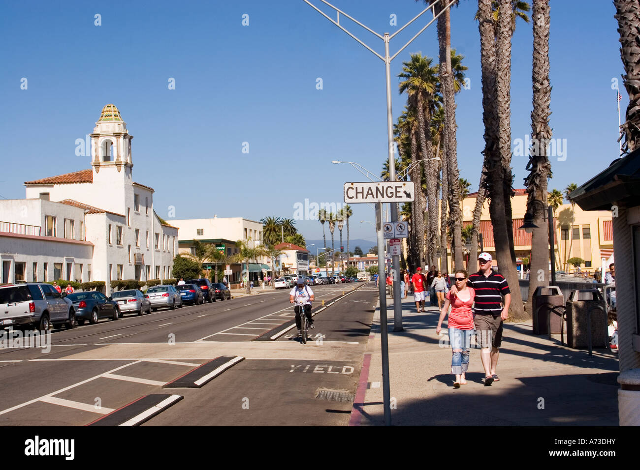 People walking on a street at Santa Cruz California USA Stock Photo - Alamy