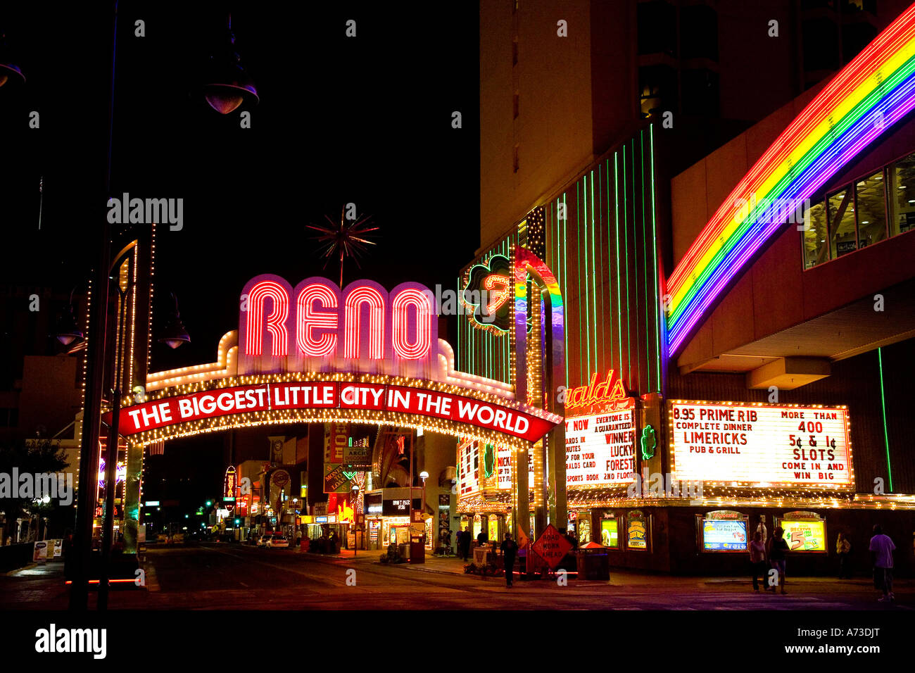 the Reno arch at Virginia Street in Reno Nevada USA Stock Photo - Alamy