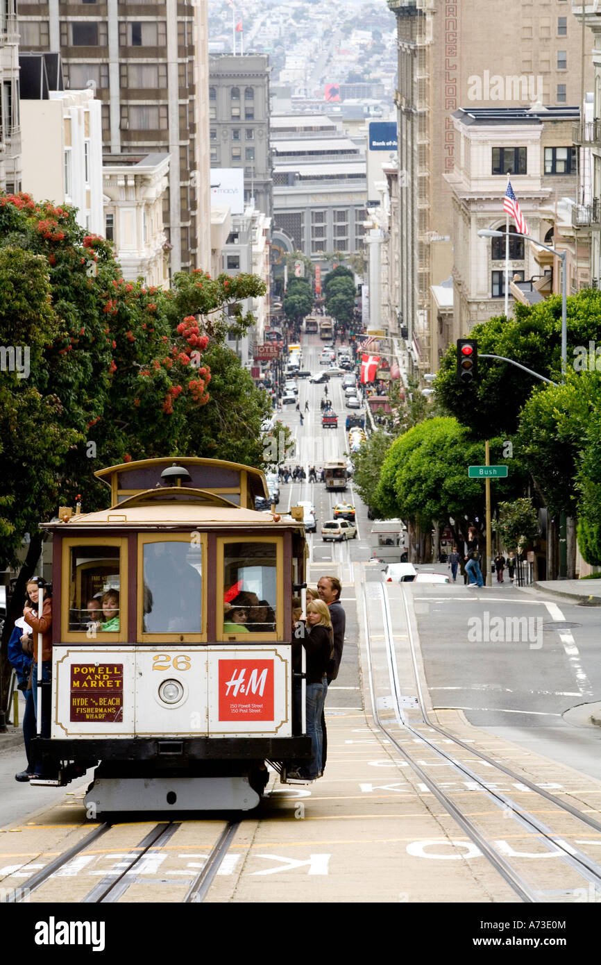Tram driving in downtown San Francisco California USA Stock Photo - Alamy