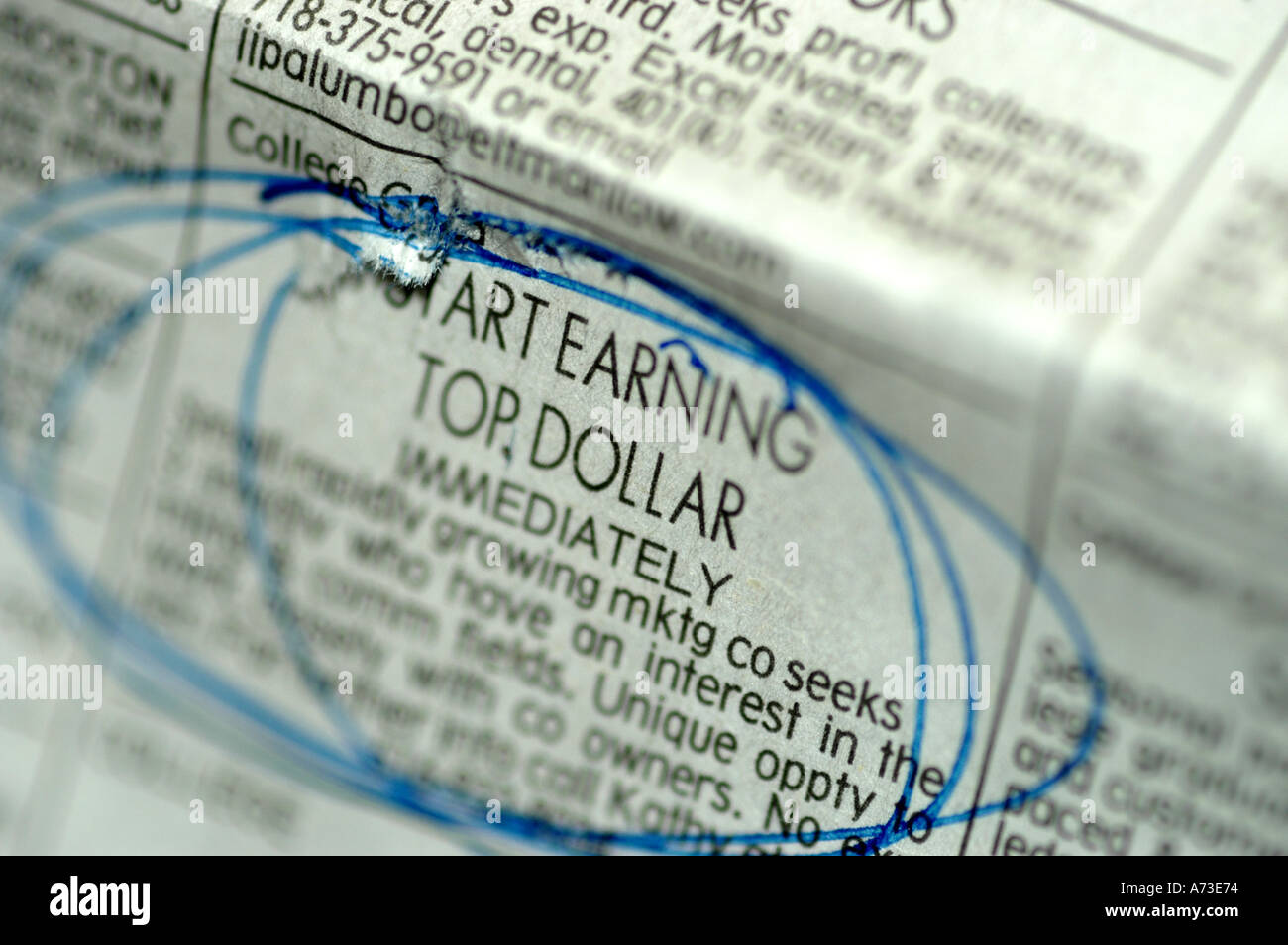 Top Dollar all capitals outlined marked blue circle advertisement ...