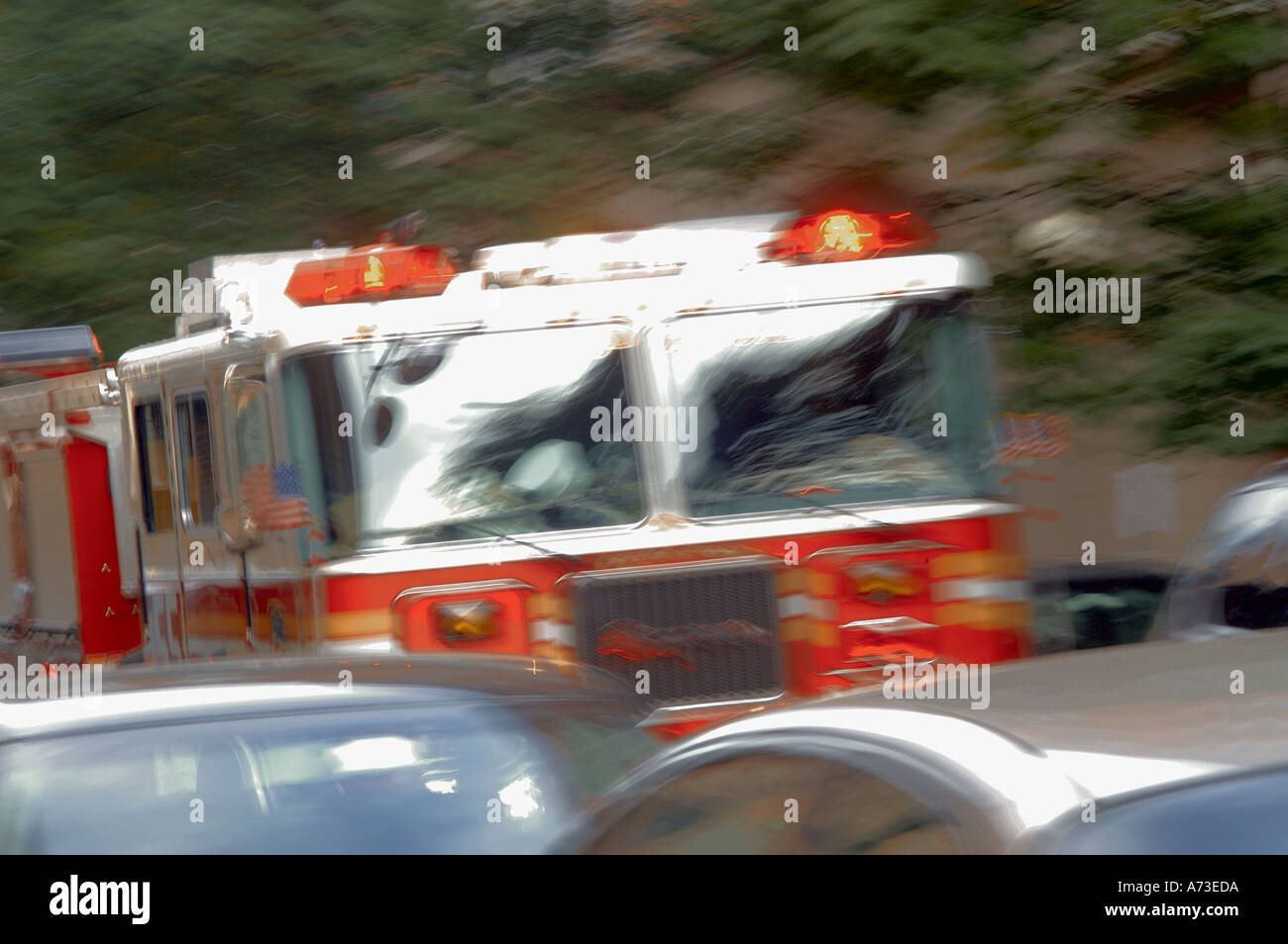 Red fire engine sirens Stock Photo - Alamy