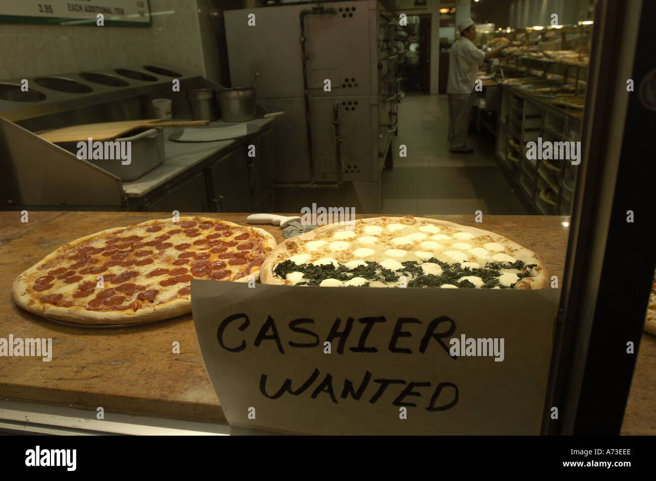 Help wanted sign signs pizza pizzas parlor counter horizontal Stock ...