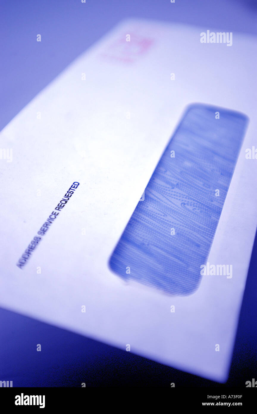 White Envelope Envelop address window vertical Stock Photo - Alamy