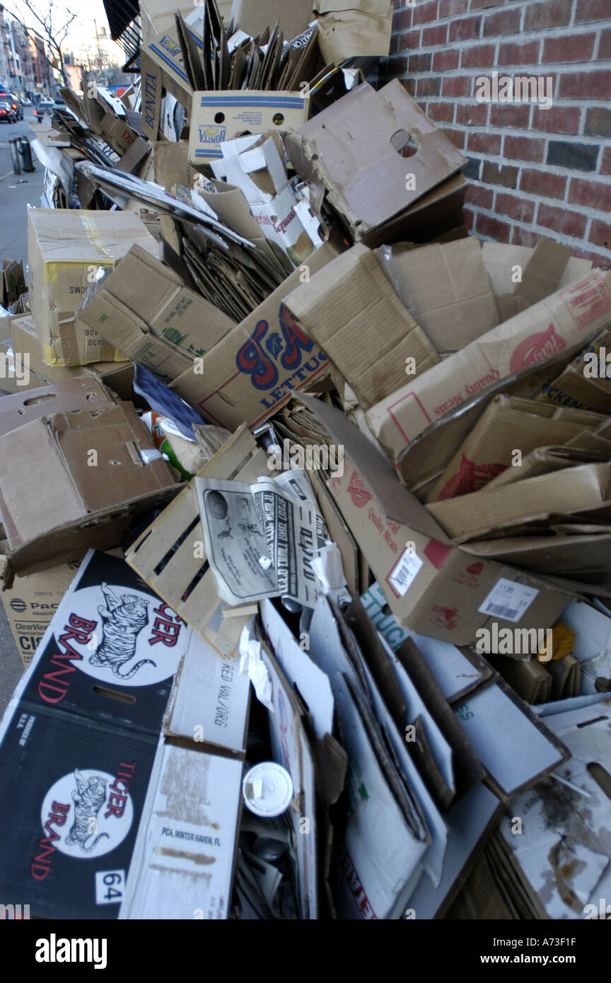 Recycling garbage rubbish waste green boxes cardboard paper vertical ...