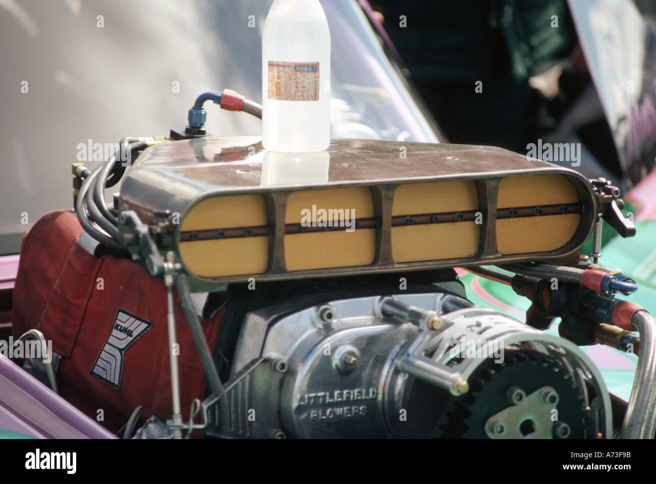air intake on a supercharger quartermile Stock Photo - Alamy
