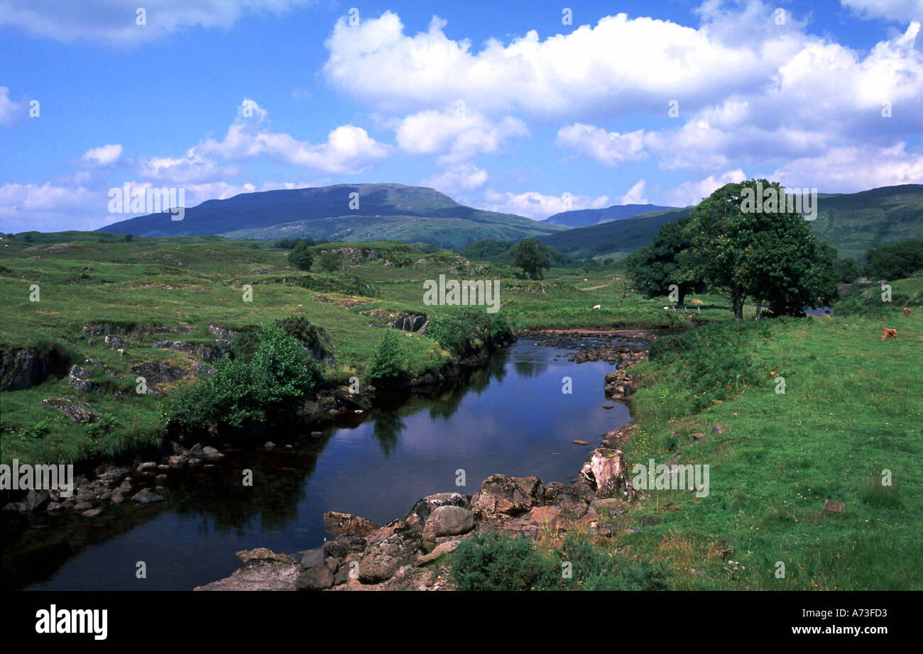 Little River And Meadows Scotland Stock Photo - Alamy