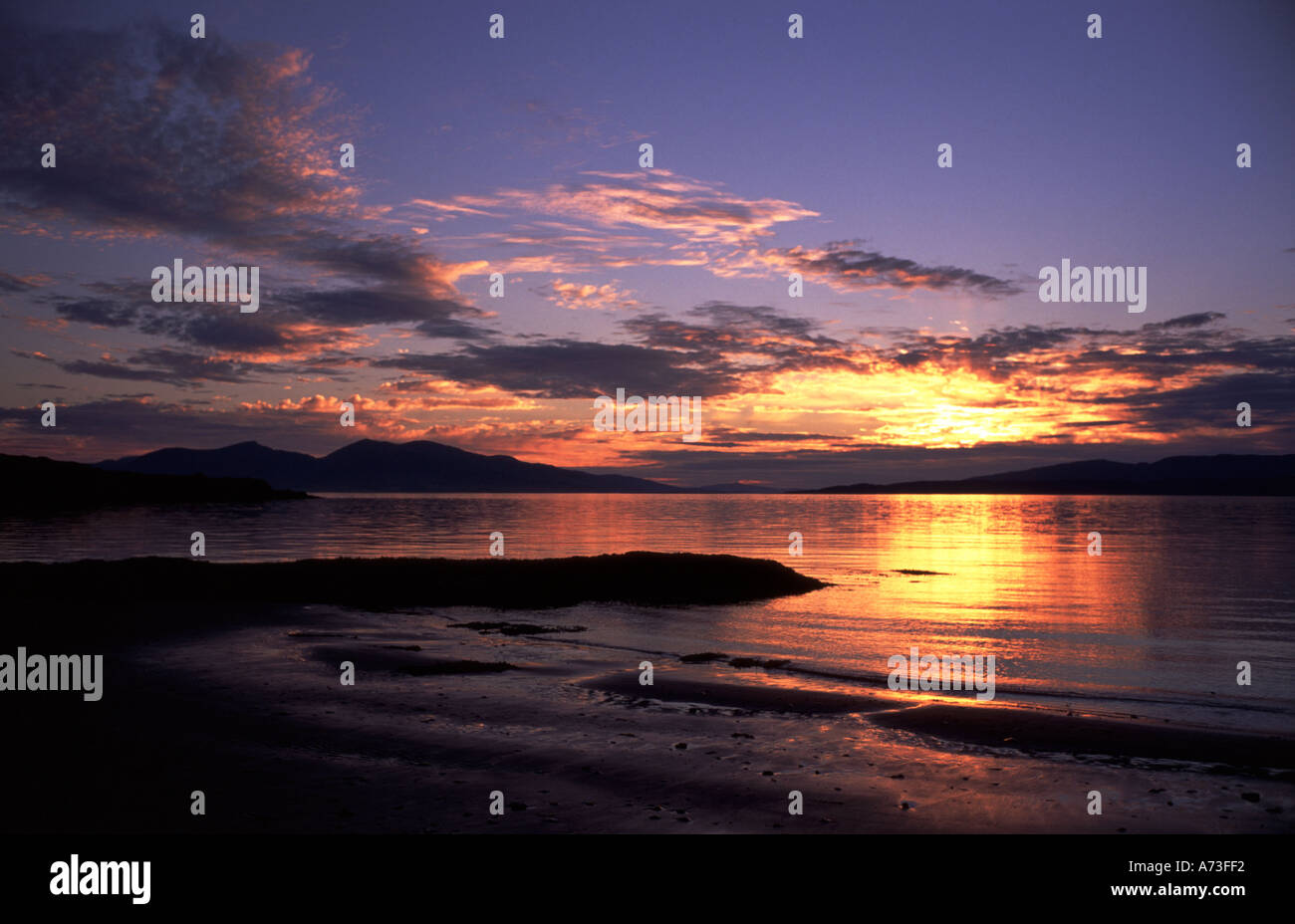 Sundown west coast scottland sea north Stock Photo - Alamy