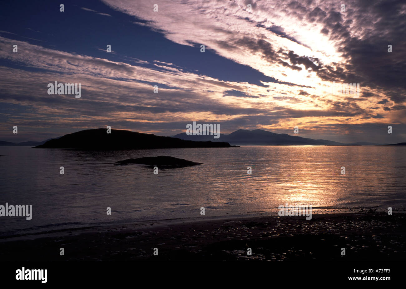 Sundown west coast scottland sea north Stock Photo - Alamy