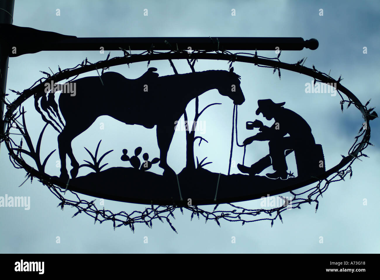 Typical Texan steel art Stock Photo - Alamy