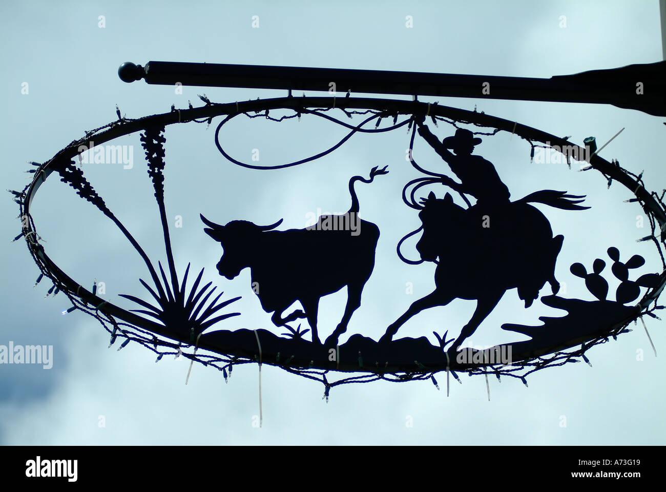 Typical Texan steel art Stock Photo - Alamy