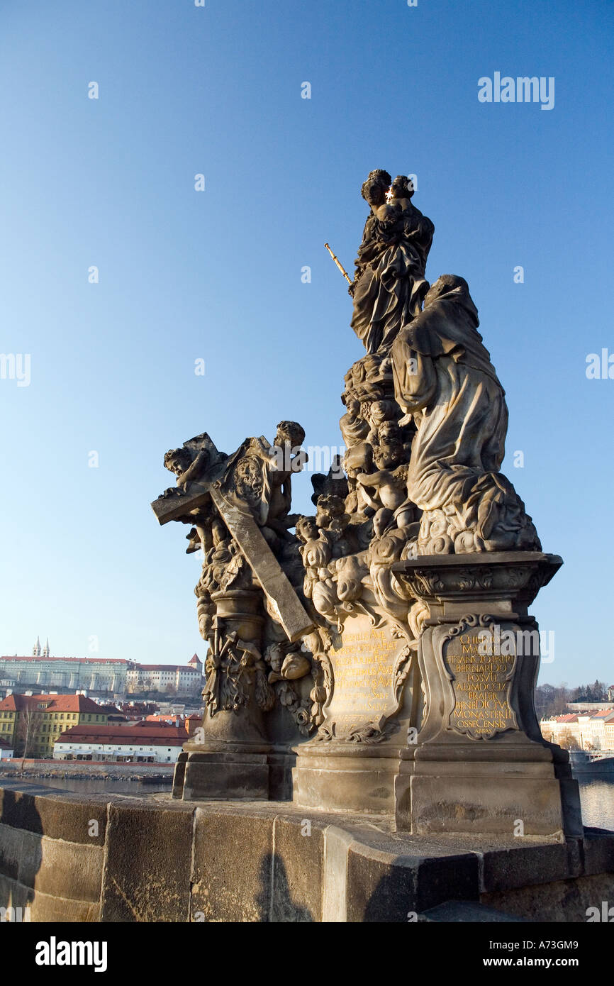 Statues on Charles Bridge, Prague Stock Photo - Alamy