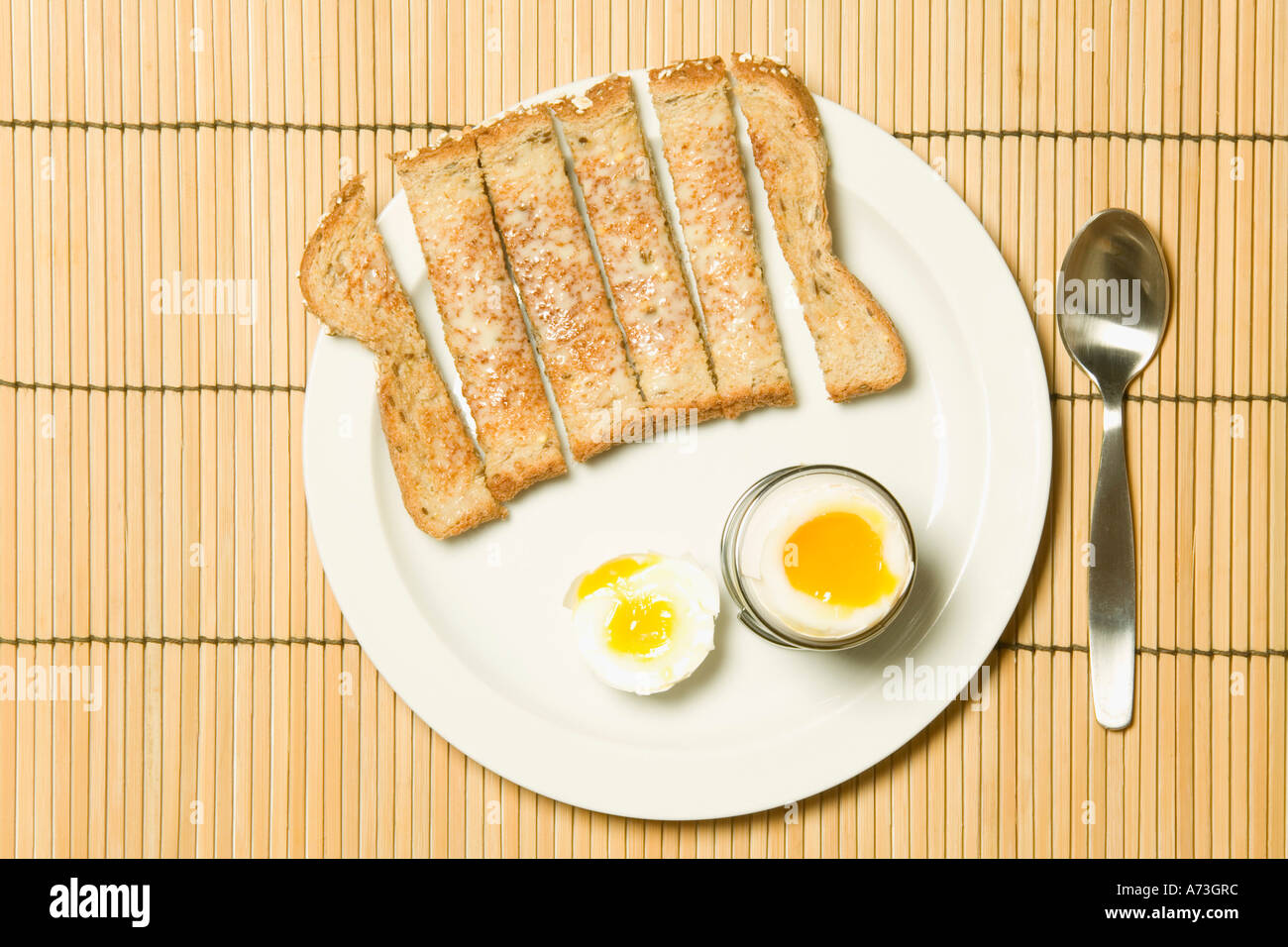 Boiled Eggs and Toast Stock Photo - Alamy