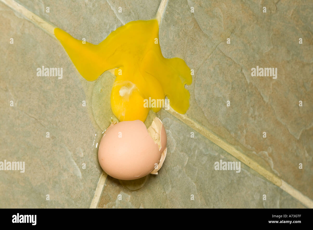 Cracked Egg on Floor Stock Photo - Alamy