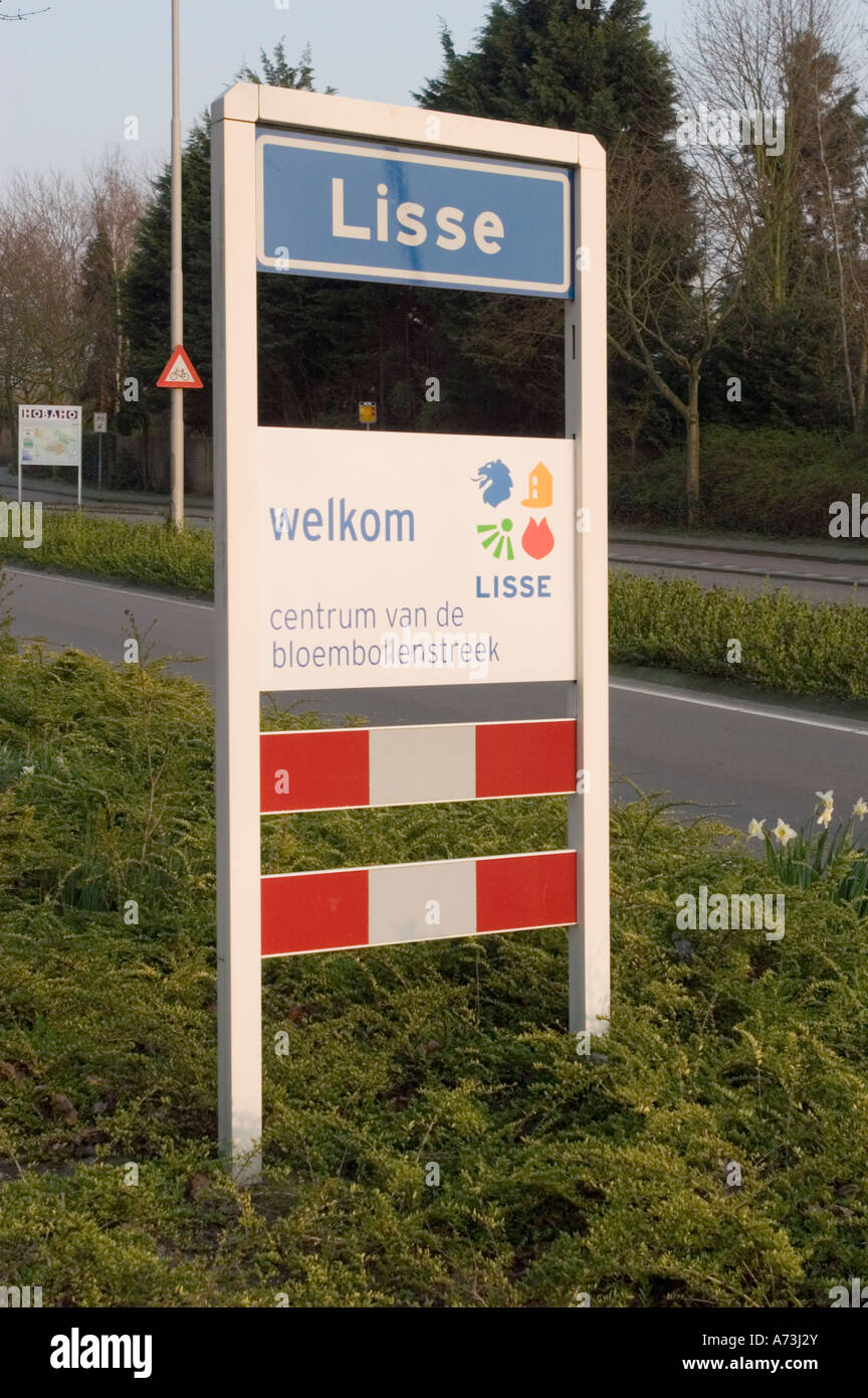 Lisse town sign, Holland Stock Photo - Alamy