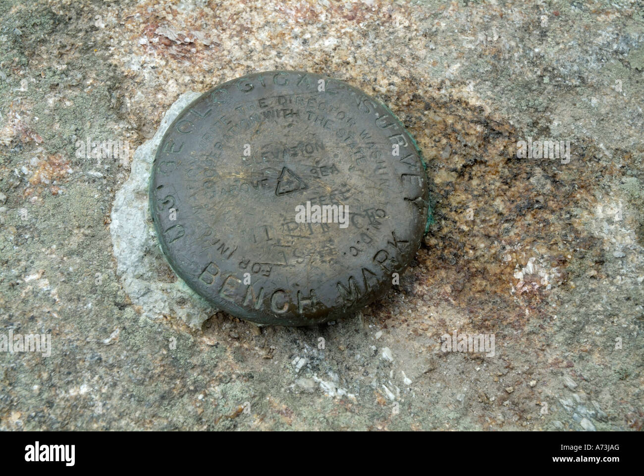 Appalachian Trail -Us Geological Survey Mark on the summit of Mount ...