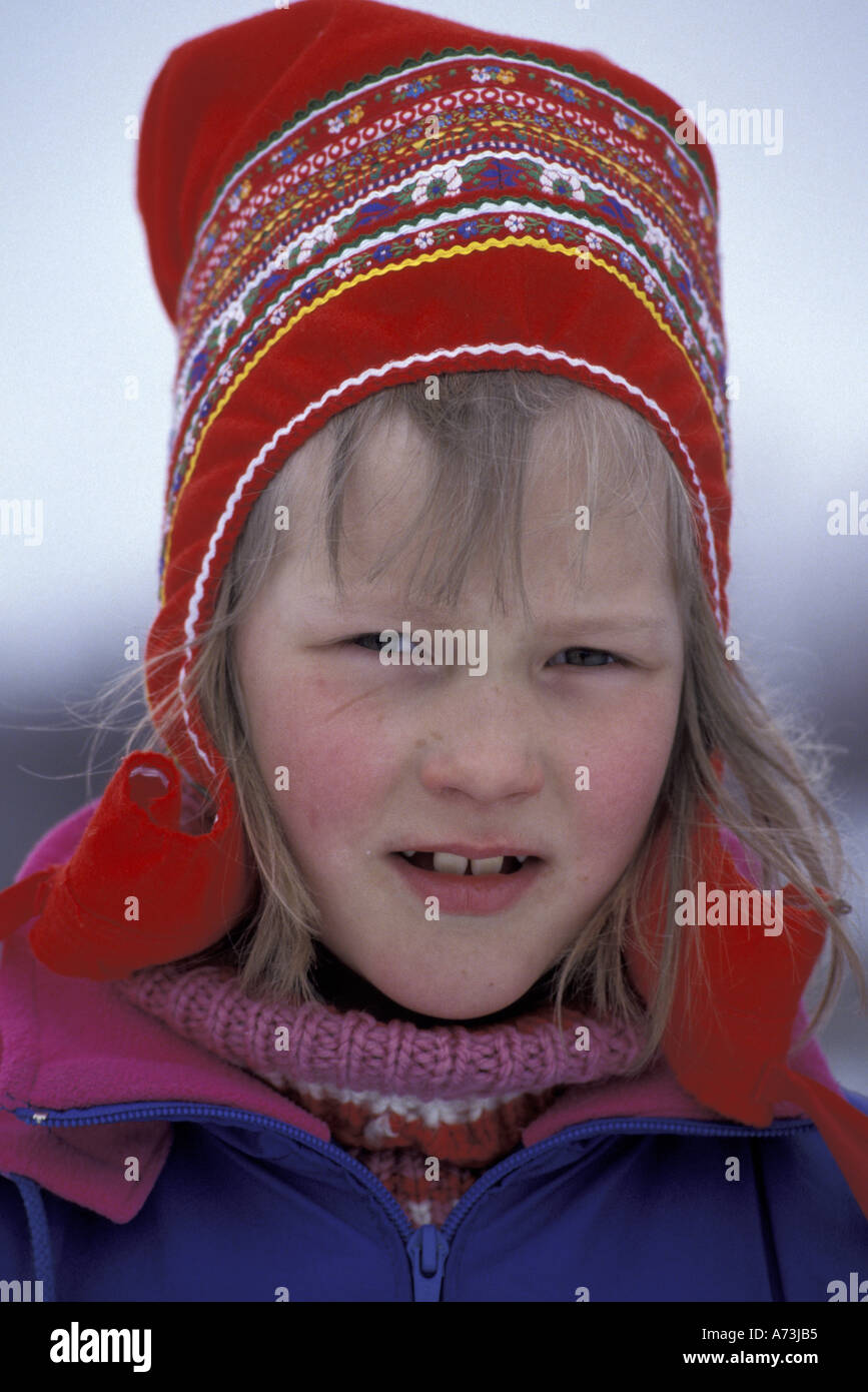 Europe, Finland, Lappland, Lapp girl Stock Photo - Alamy