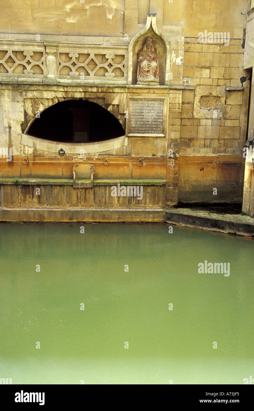 Europe, England, Bath, Roman Baths. Main bathing area seats, baths ...
