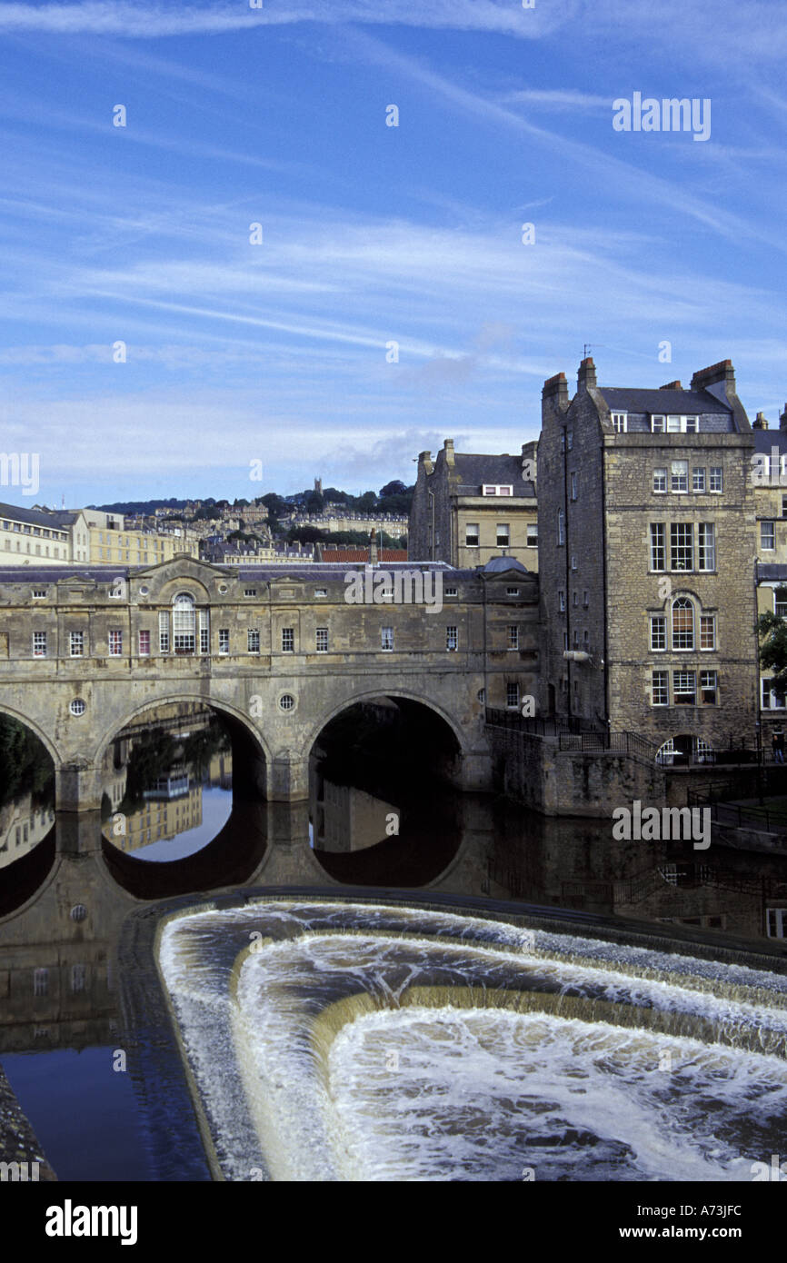 Europe, England, Bath, River Avon bridge with reflections Stock Photo ...
