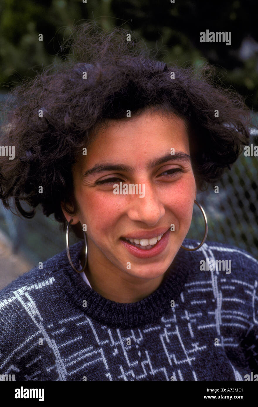 French people, teenage girl, female student, Algerian ethnicity, town ...