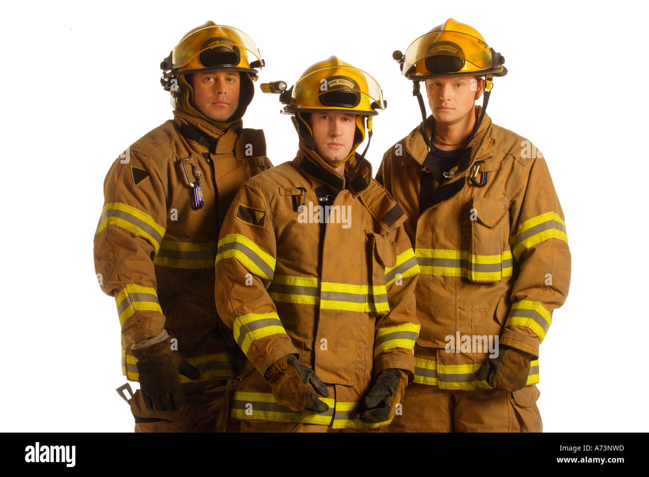 Portrait of three firemen Stock Photo - Alamy
