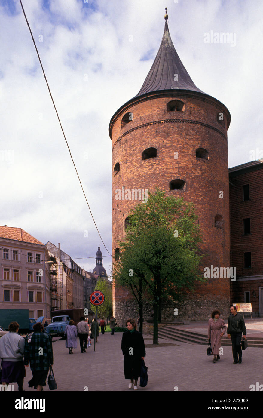 Gun Powder (Cannon Ball) Tower dominates this historic Old Town Riga ...