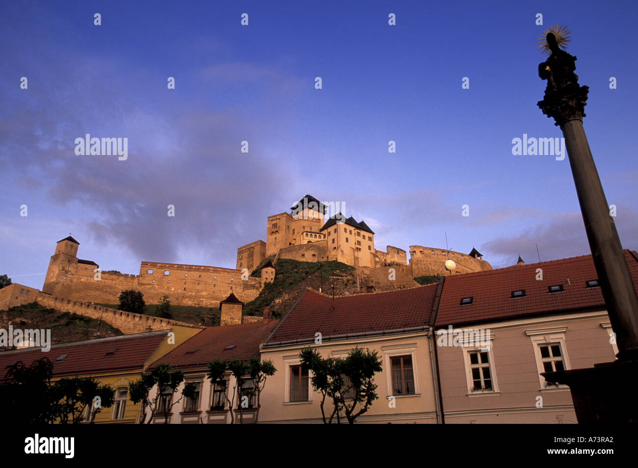 Europe, Slovakia, West Slovakia, Trencin Trencin Castle from Mierove ...