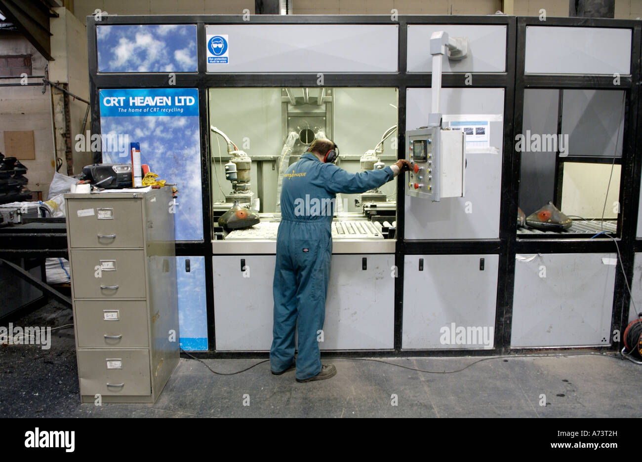 Cathode ray tube CRT computer monitors and domestic televisions being ...