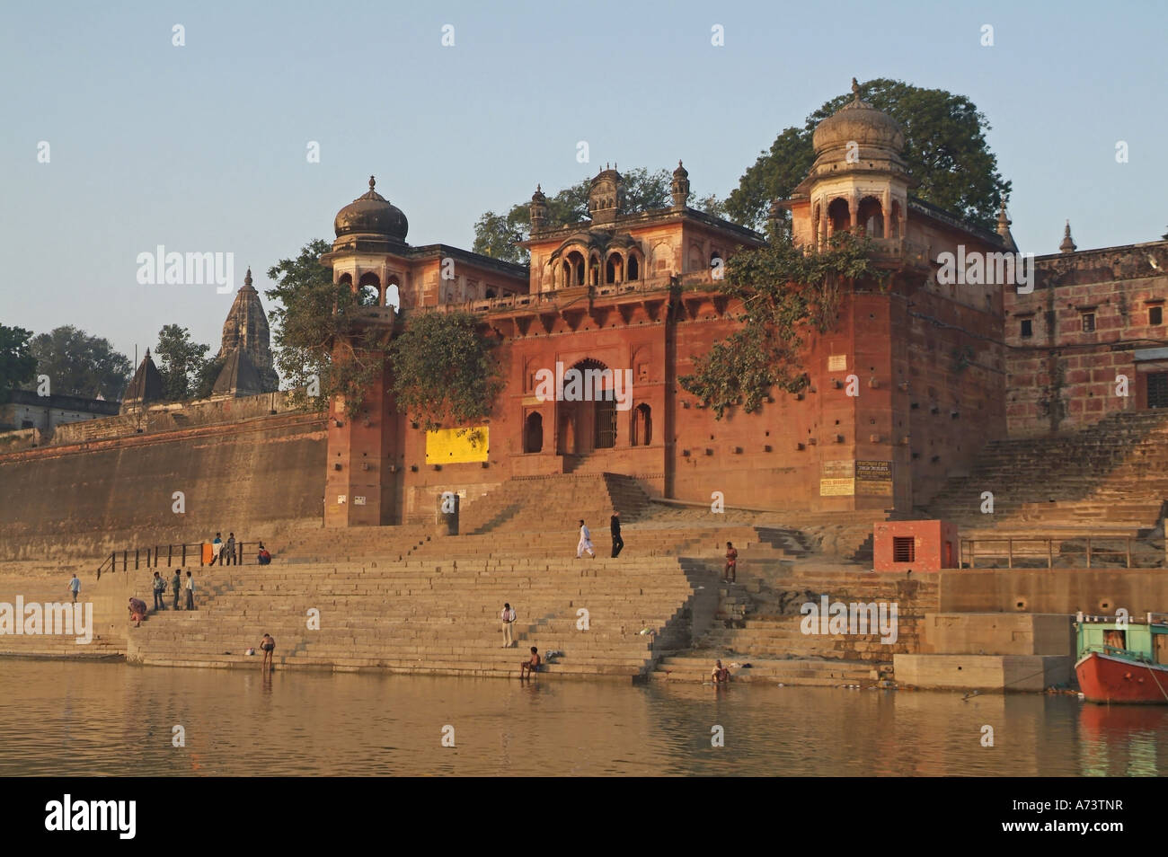 Chet Singh Ghat on the Ganges River in Varanasi, India Stock Photo - Alamy