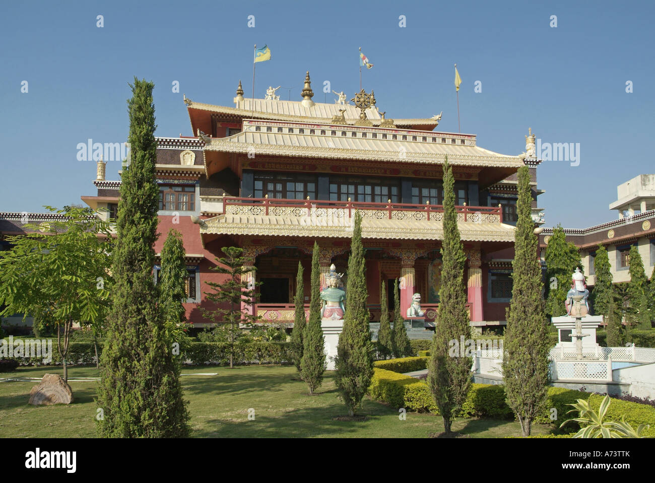 The Buddhism Vajra Vidya Institute in Sarnath, Varanasi, India Stock ...
