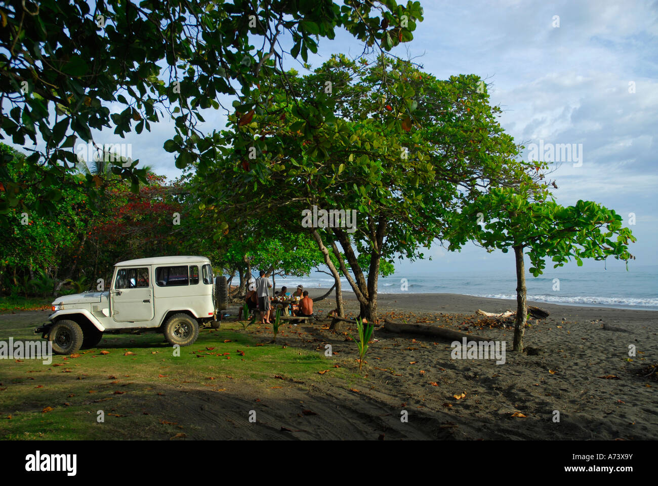 Car parking on Matapalo Beach, Puntarenas Province, Cenral Pacific ...