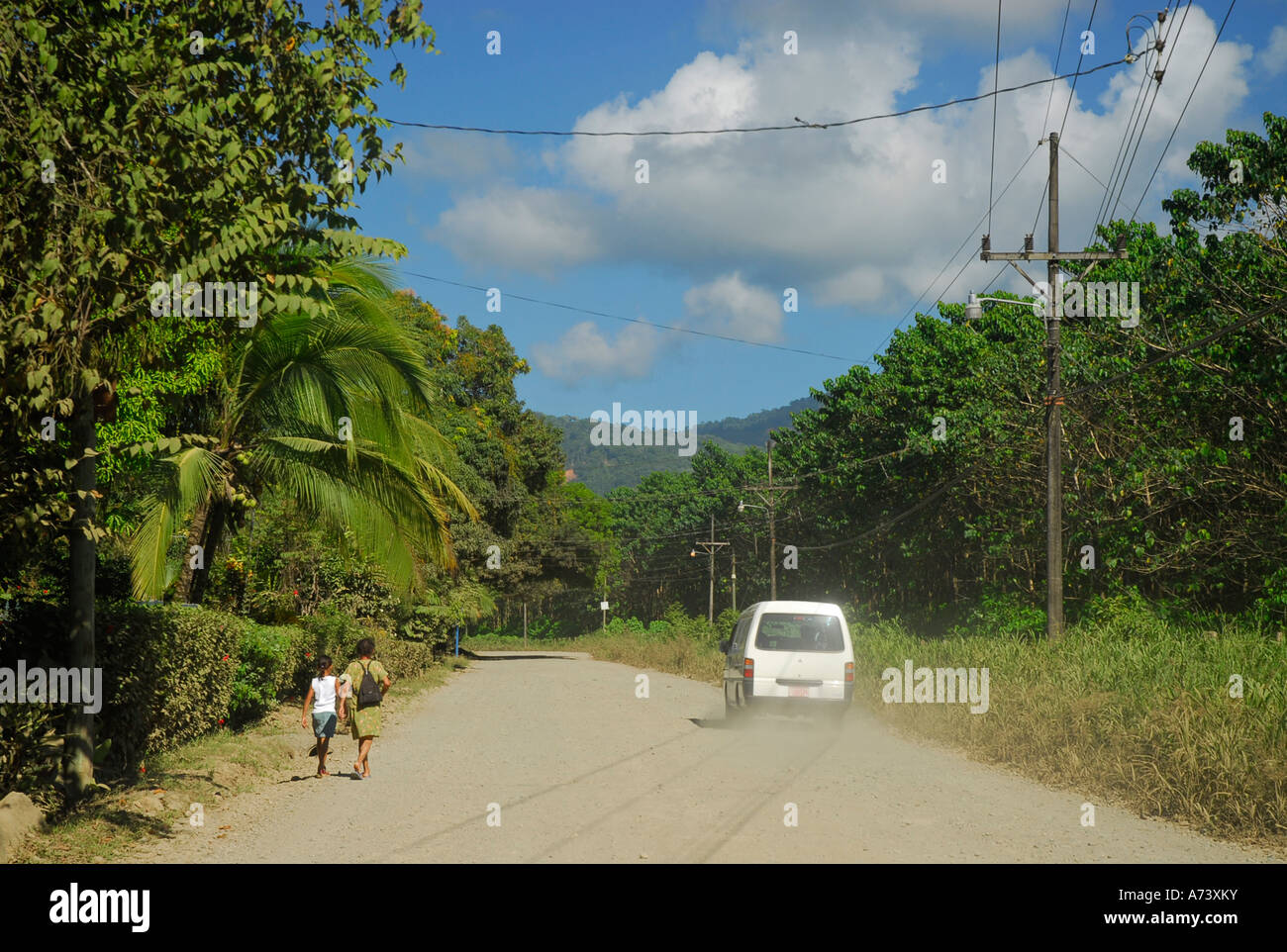 Traffic on street of Matapalo, Puntarenas Province, Cenral Pacific ...