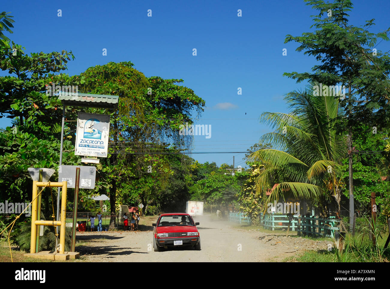 Traffic street of Matapalo, Puntarenas Province, Cenral Pacific Region ...