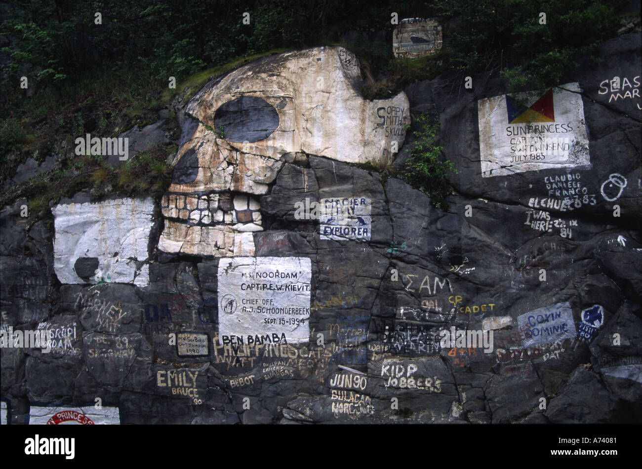 Cruise ship crew signs Juneau Alaska Stock Photo - Alamy