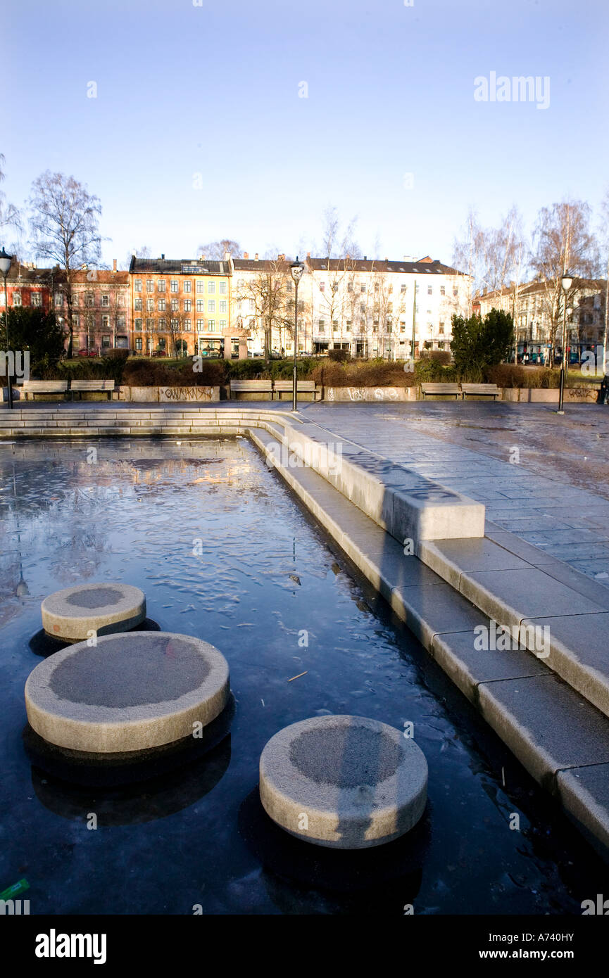 Olaf Ryes plass in Oslo Norway in the month of January Stock Photo - Alamy