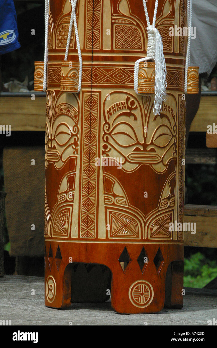 Drum Omoa village Fatu Hiva Marquesas French Polynesia Stock Photo - Alamy