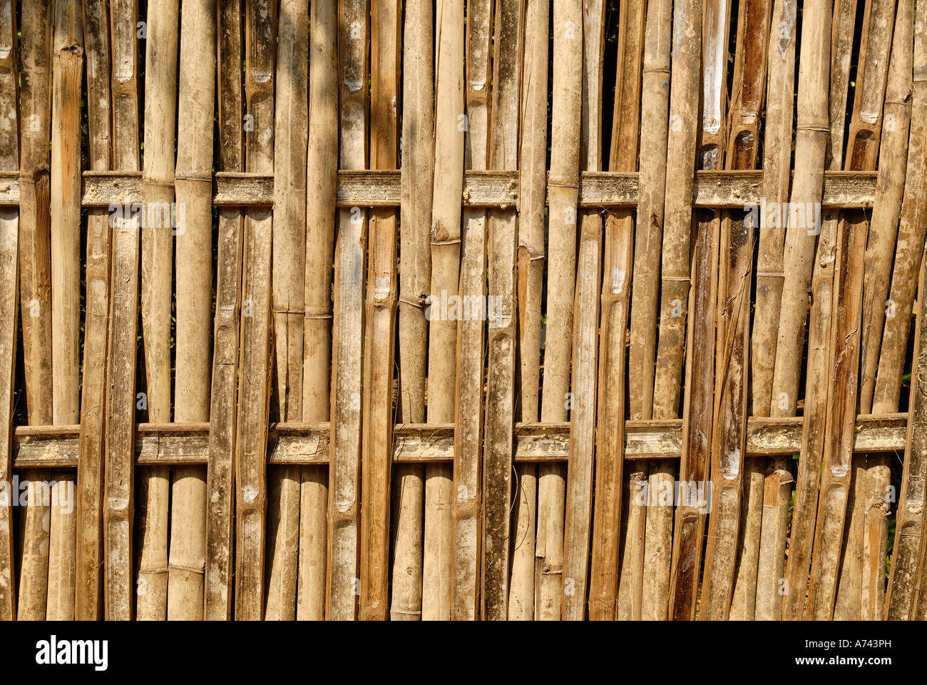woven bamboo mat as exterior wall of a house Katchin State Myanmar ...