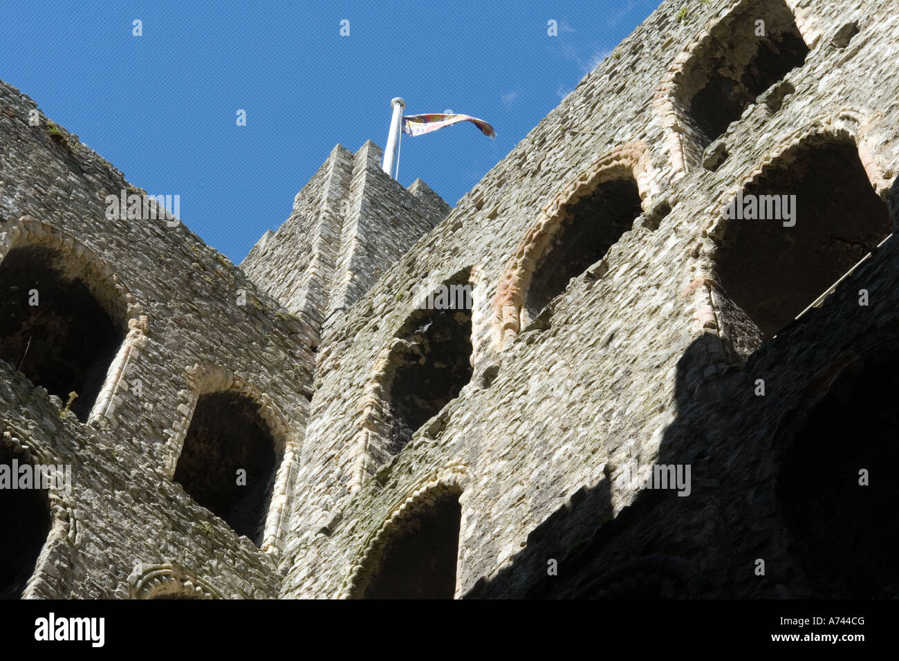 Dramatic view of the interior of Rochester Castle, Kent Stock Photo - Alamy