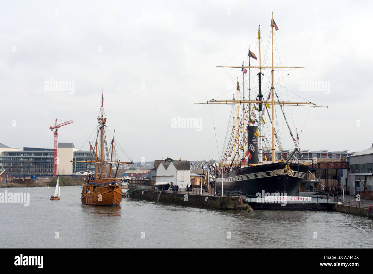 The replica of John Cabot's ship Matthew and Brunel's ship the Great ...