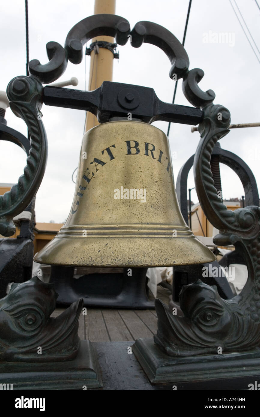 The brass ship's bell of Brunel's the Great Britain Stock Photo - Alamy