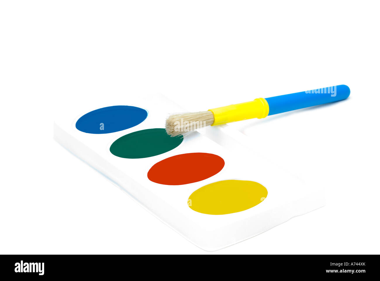 Bright colourful primary colour Art Paint Set Cut Out Stock Photo - Alamy