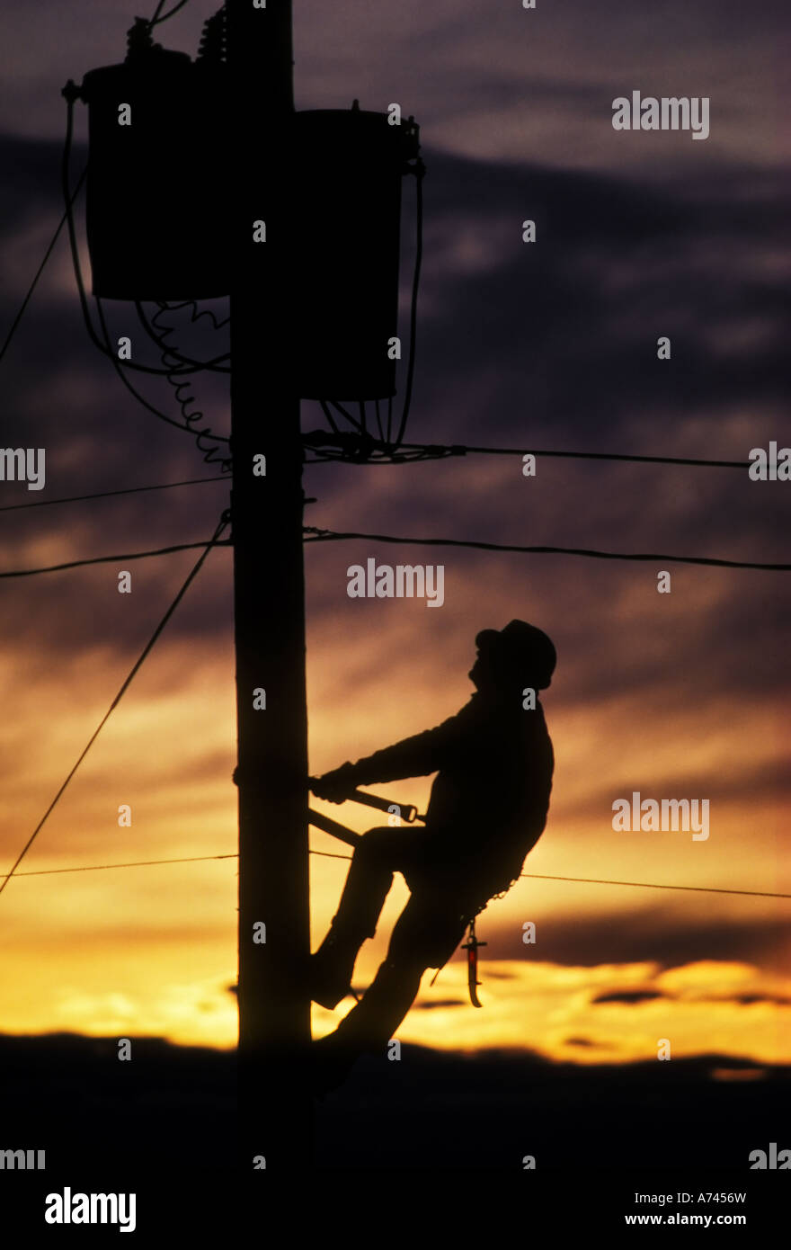 Lineman Silhouette High Resolution Stock Photography and Images - Alamy