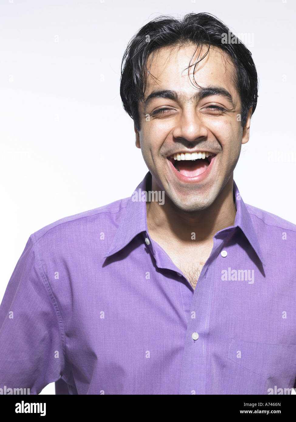 VDA 201943 Close up of South Asian Indian man showing smiley facial ...